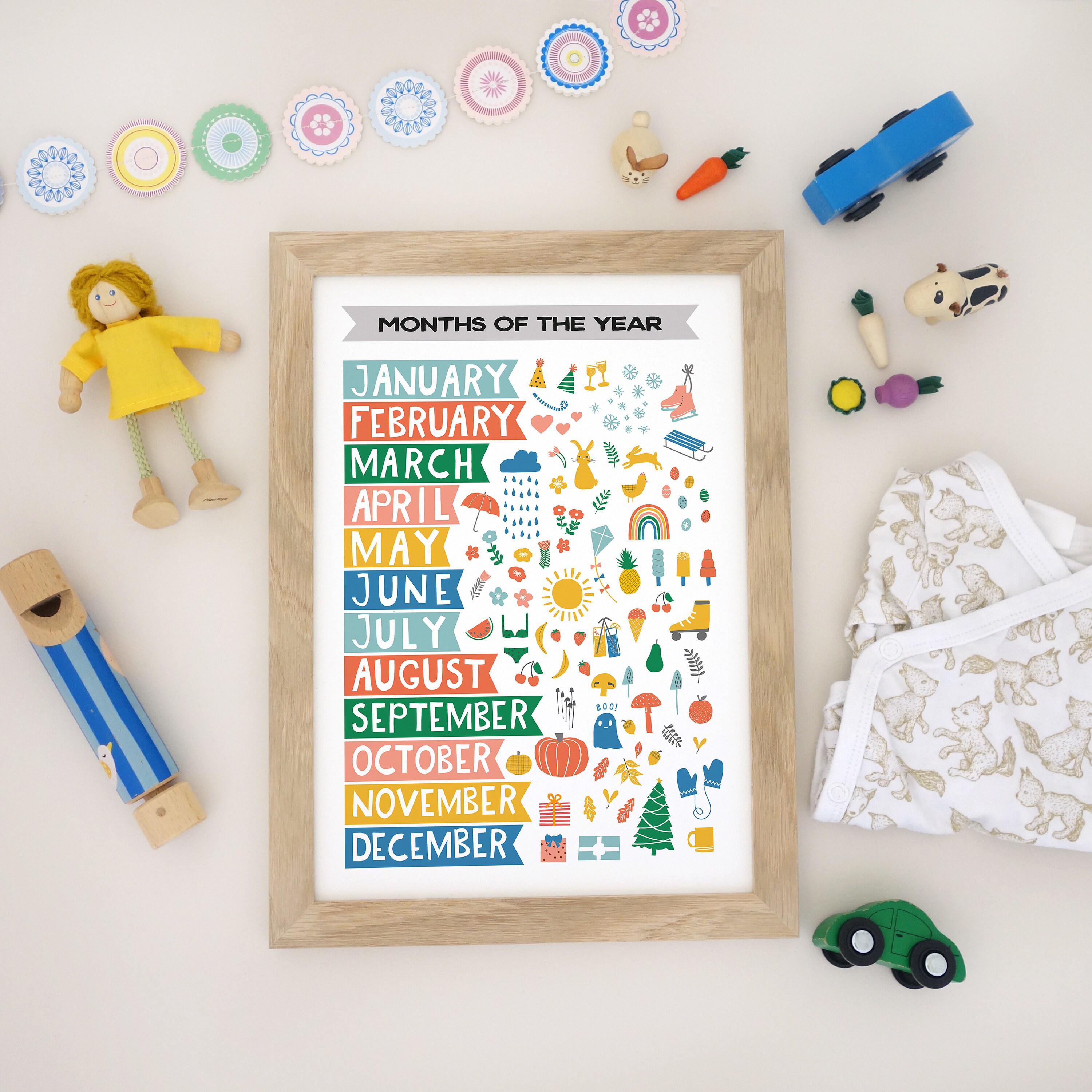 Months of the Year Illustrated Poster Montessori Poster | Etsy