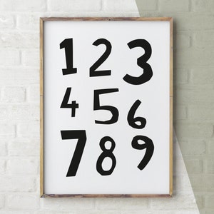 Number Print for Classroom, Educational Poster, Playroom Wall Decor ...