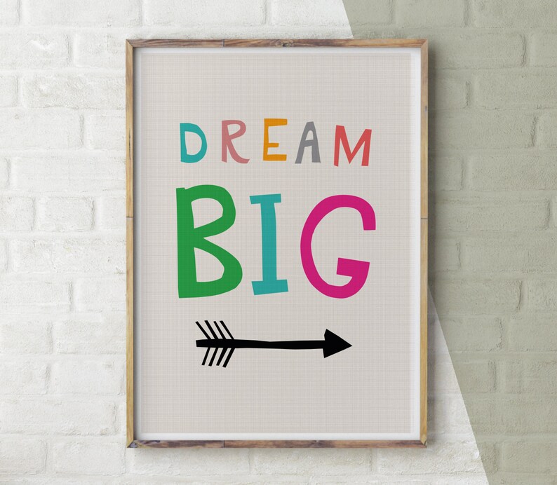 Dream Big Wall Print Wall Art Home Decor Motivational - Etsy
