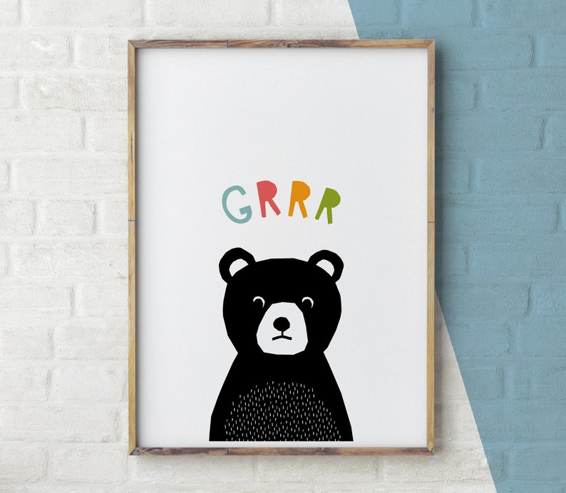 Nursery Decor Nursery Printable Nursery Animal Print Bear | Etsy