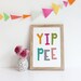 Hand Lettered Typography Print Yippee Print Colourful - Etsy UK