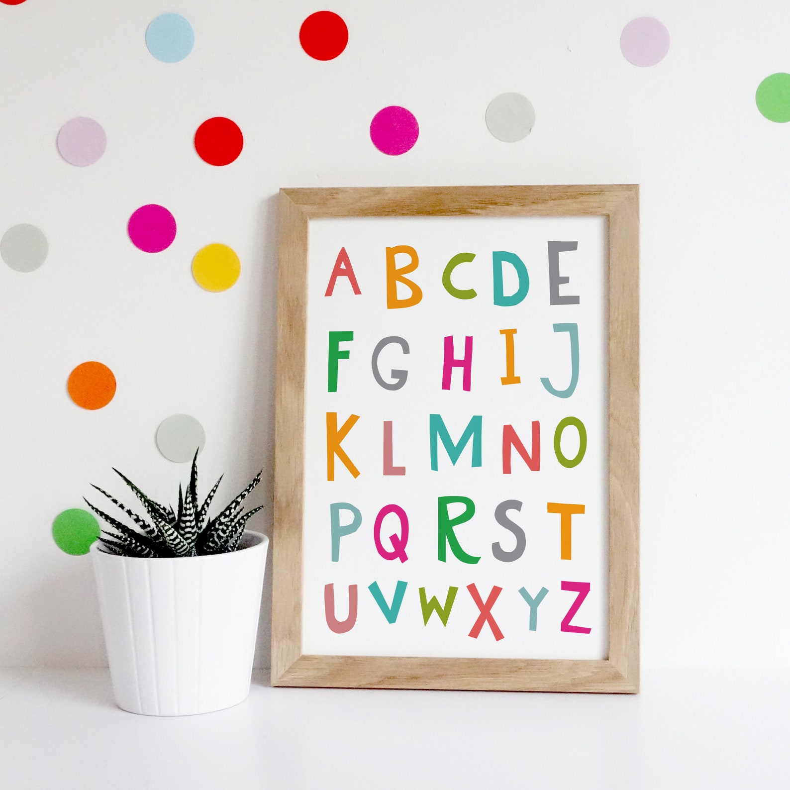Colourful Alphabet Print Kids Educational Wall Art Picture | Etsy