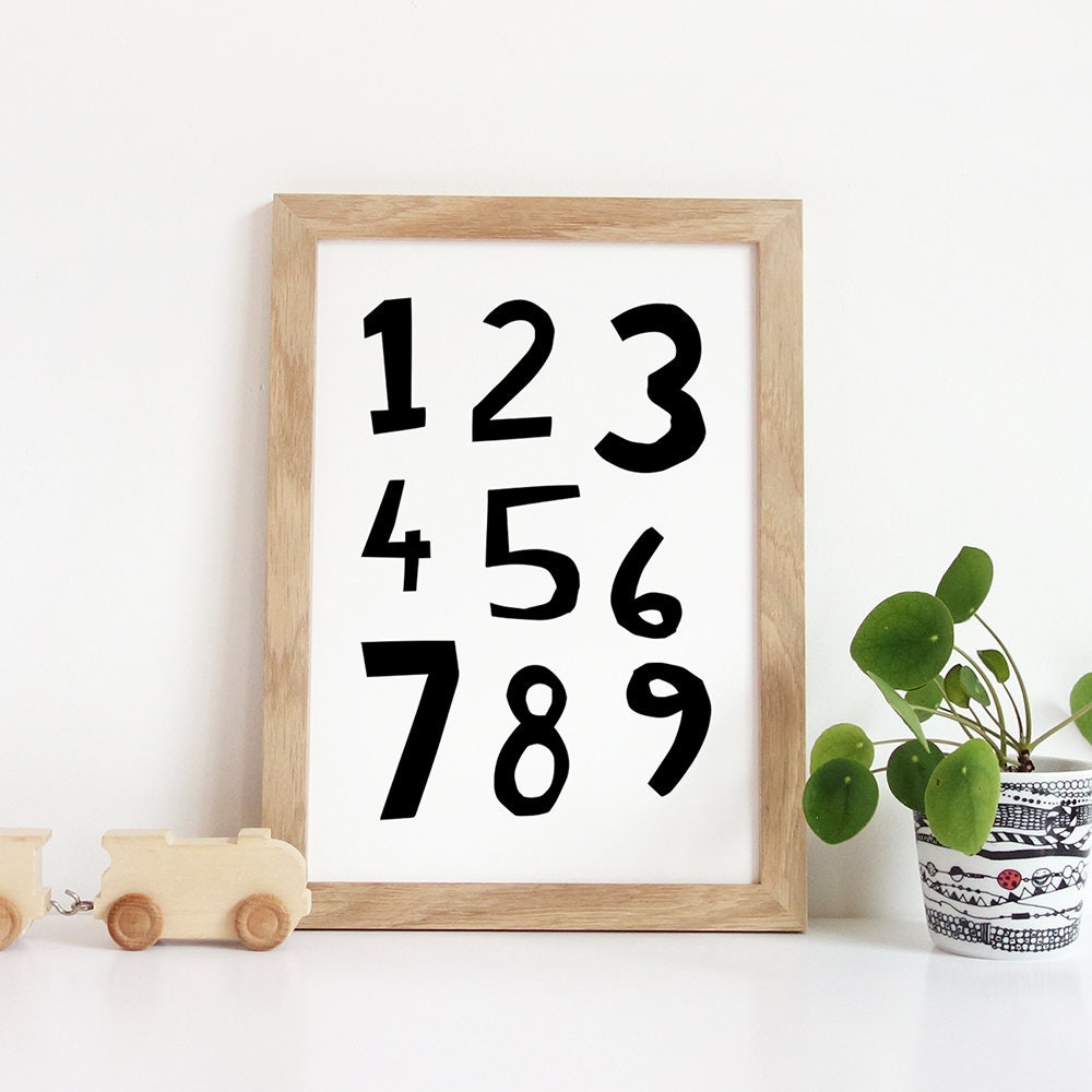 Nursery Wall Art Printable Alphabet and Numbers Set ABC - Etsy