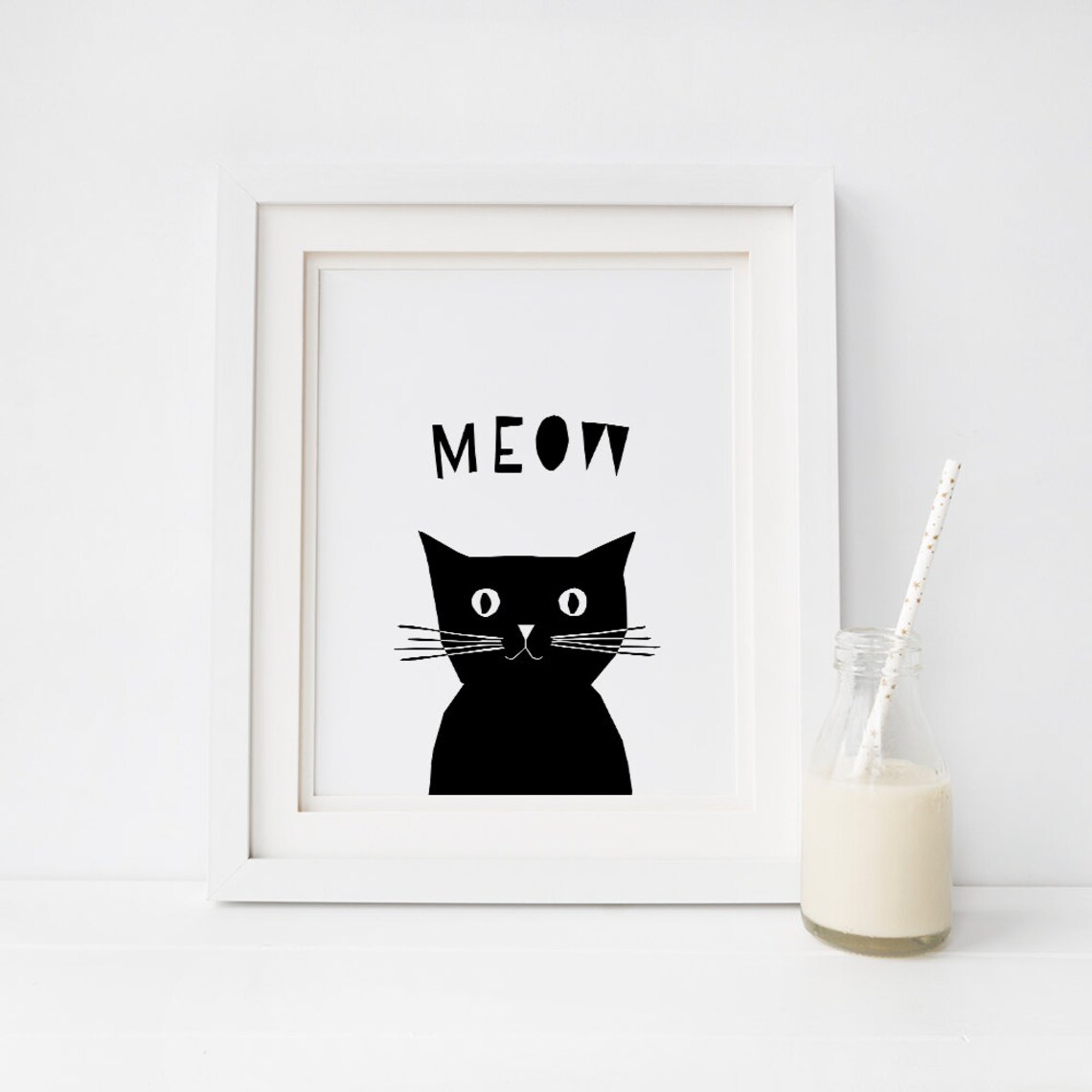 Cat Printable Wall Art Nursery Print Baby Girl Gift Cat - Etsy