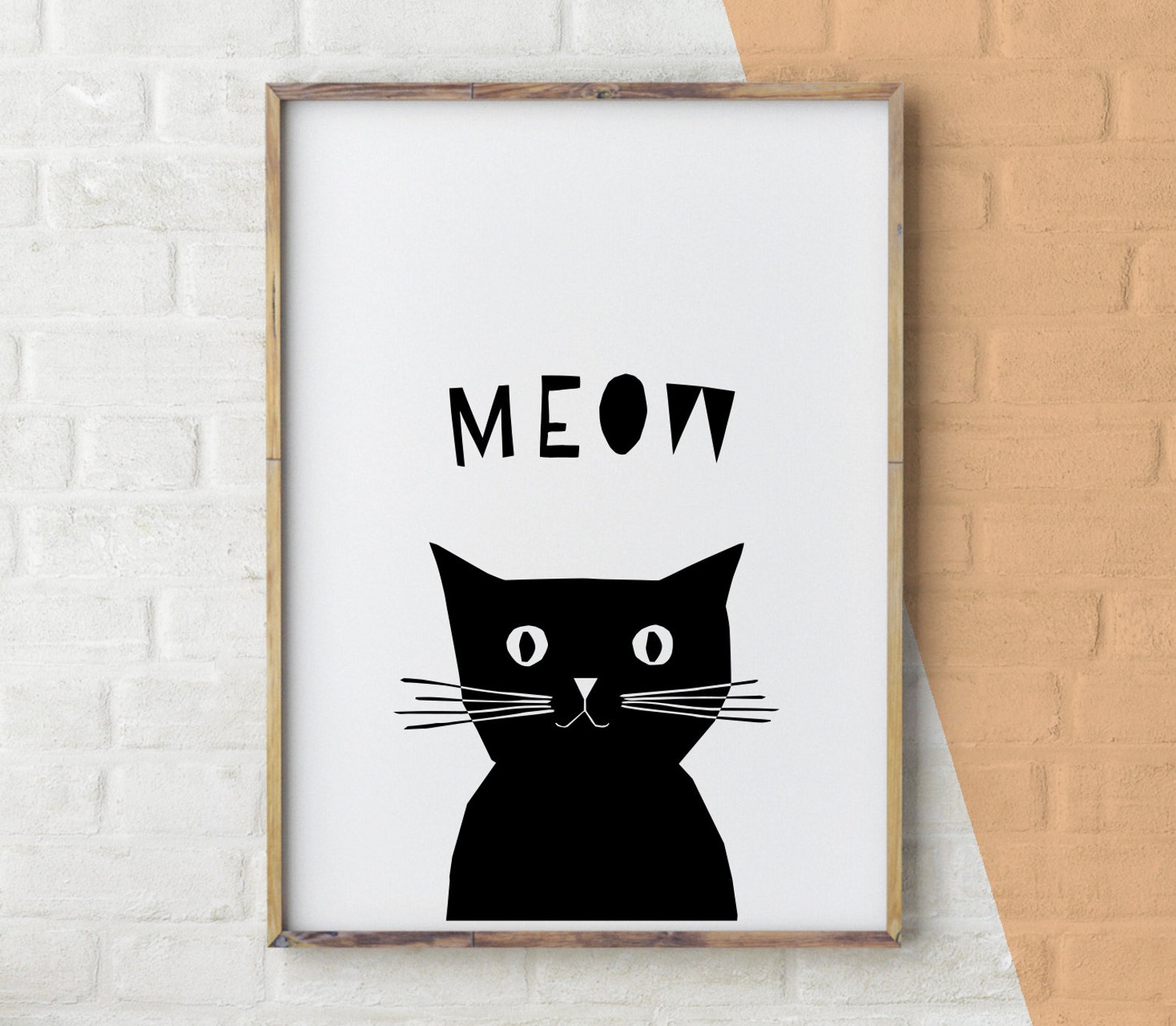 Cat Printable Wall Art Nursery Print Baby Girl Gift Cat - Etsy