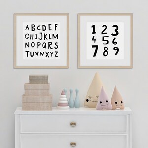 Nursery Wall Art Printable Alphabet and Numbers Set, ABC Poster and 123 ...