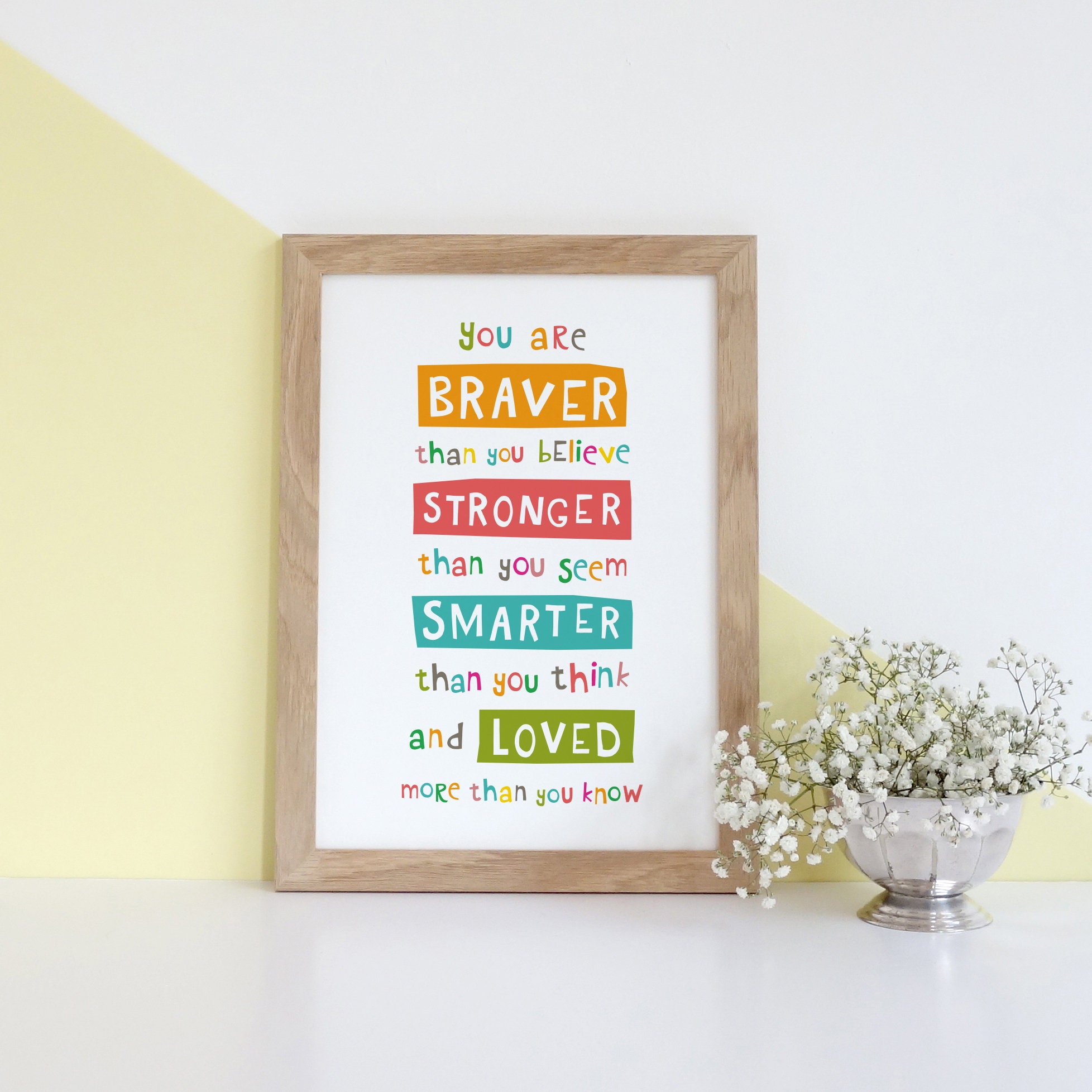 You Are Braver Than You Believe Nursery Wall Art Download - Etsy