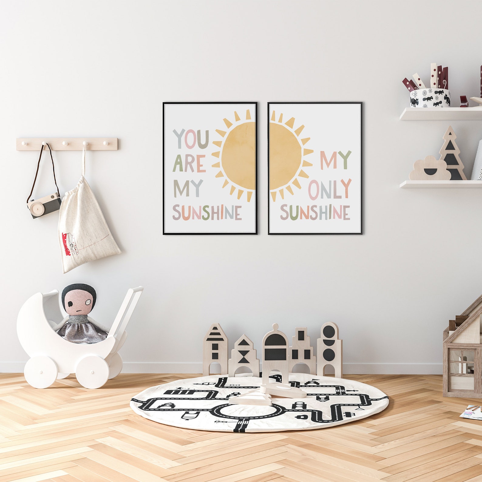You Are My Sunshine Wall Art Girls Room Set of 2 Prints - Etsy