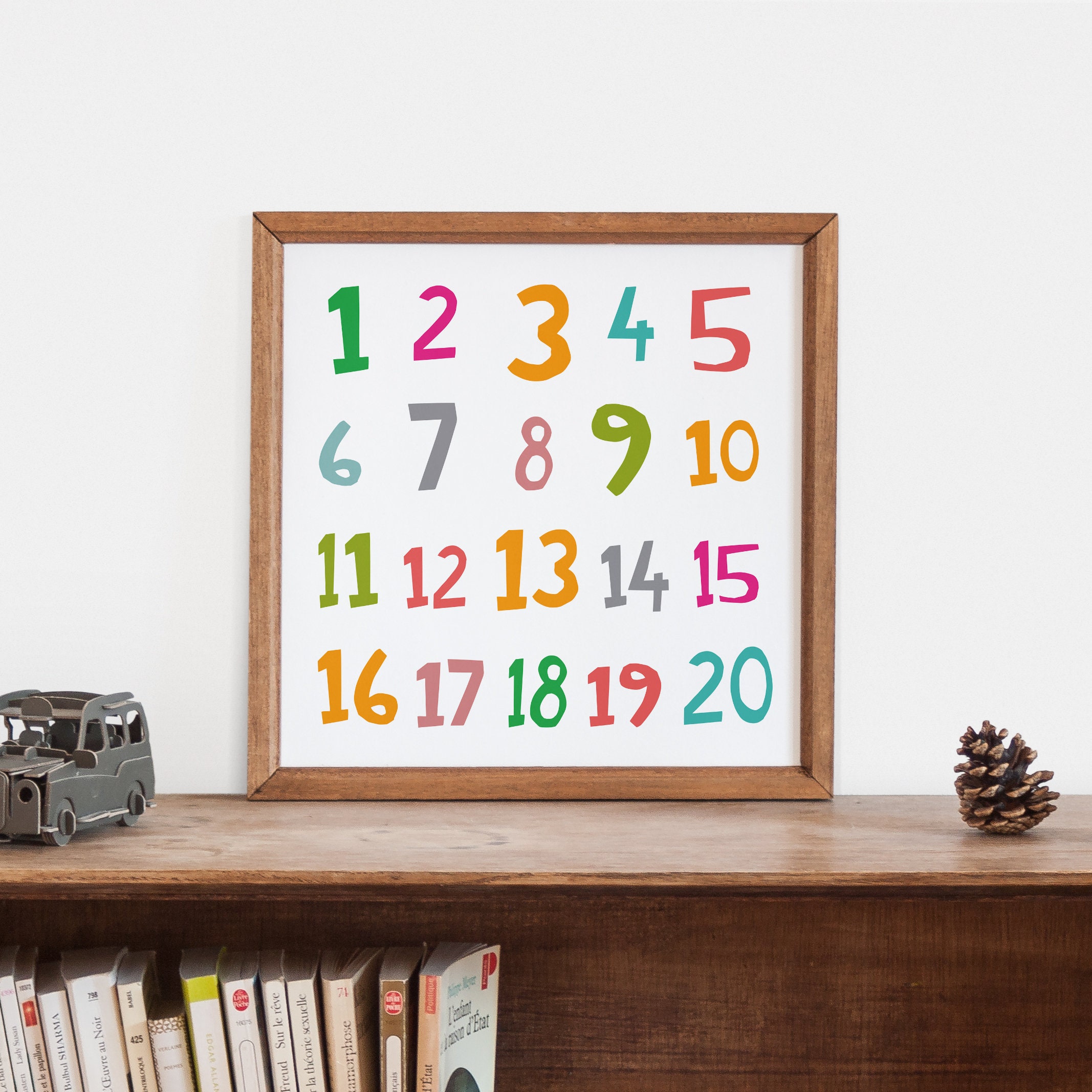 Numbers Poster Kids Landscape Print Instant Download | Etsy