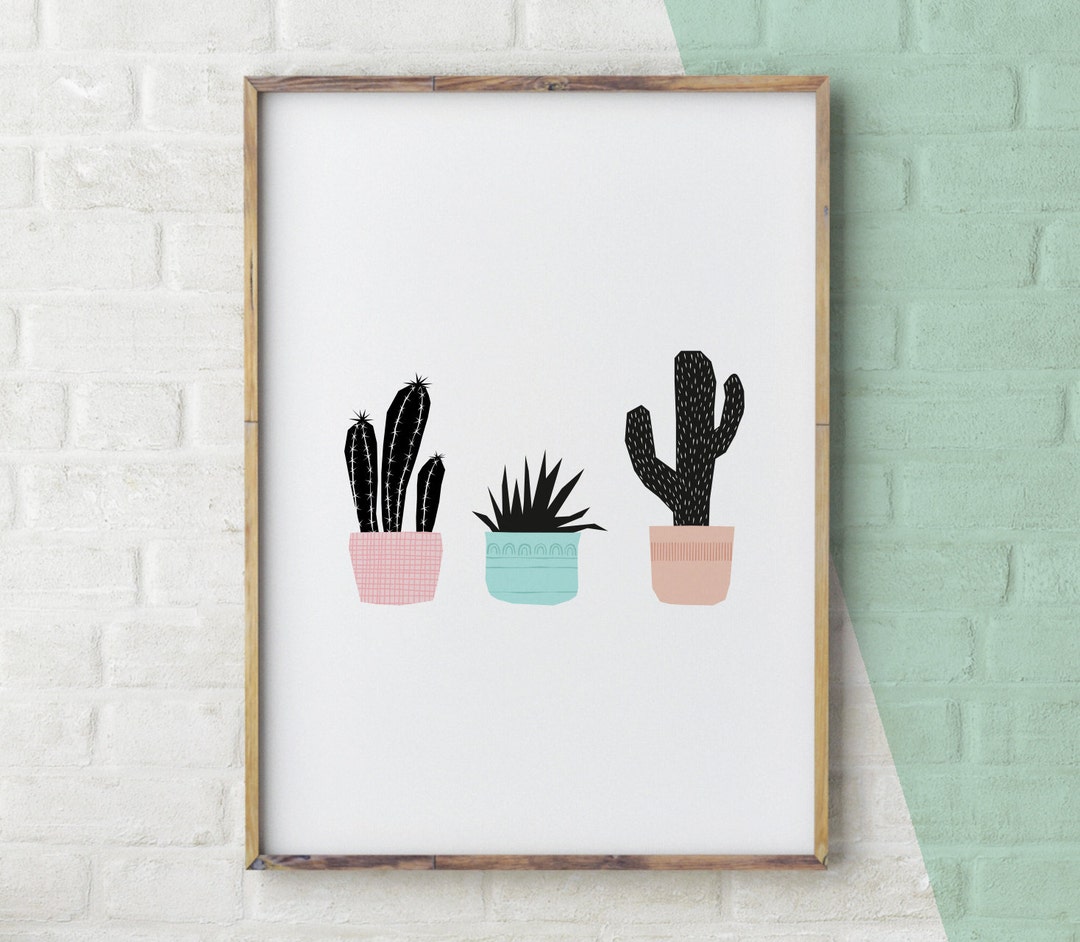 Cactus Print, Succulent Art, Cacti Print, Printable Cacti Art, Potted ...