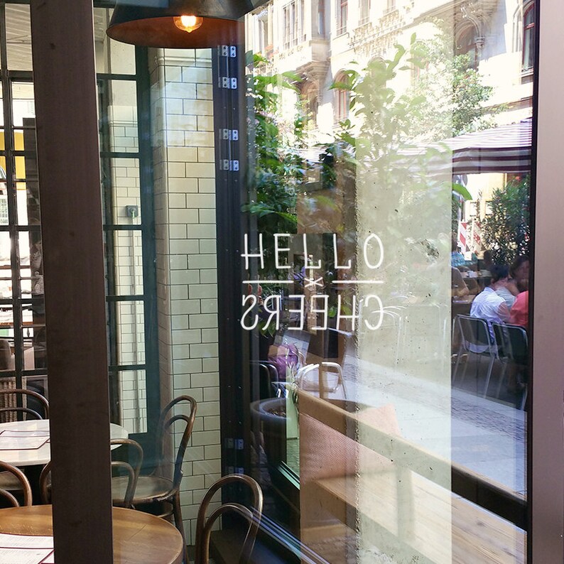 Front Door Welcome Sign - Hello Cheers - Door Sign - Vinyl Decal - Etsy