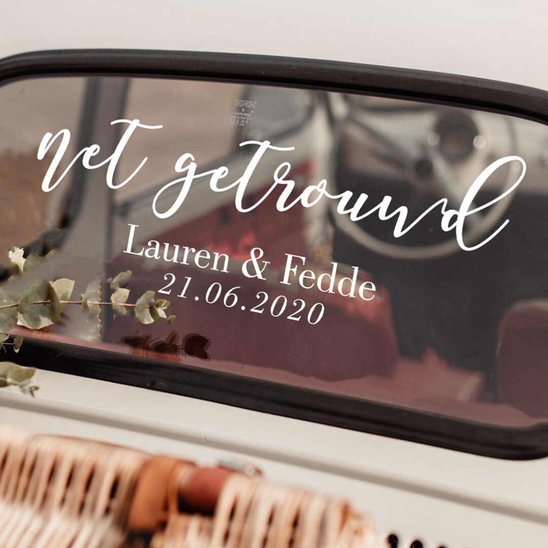 Net Getrouwd Dutch Wedding Car Decoration Bruiloft Sticker - Etsy