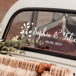 Custom Wedding Car Sticker – Just Married Vinyl Decal With Names & Date ...