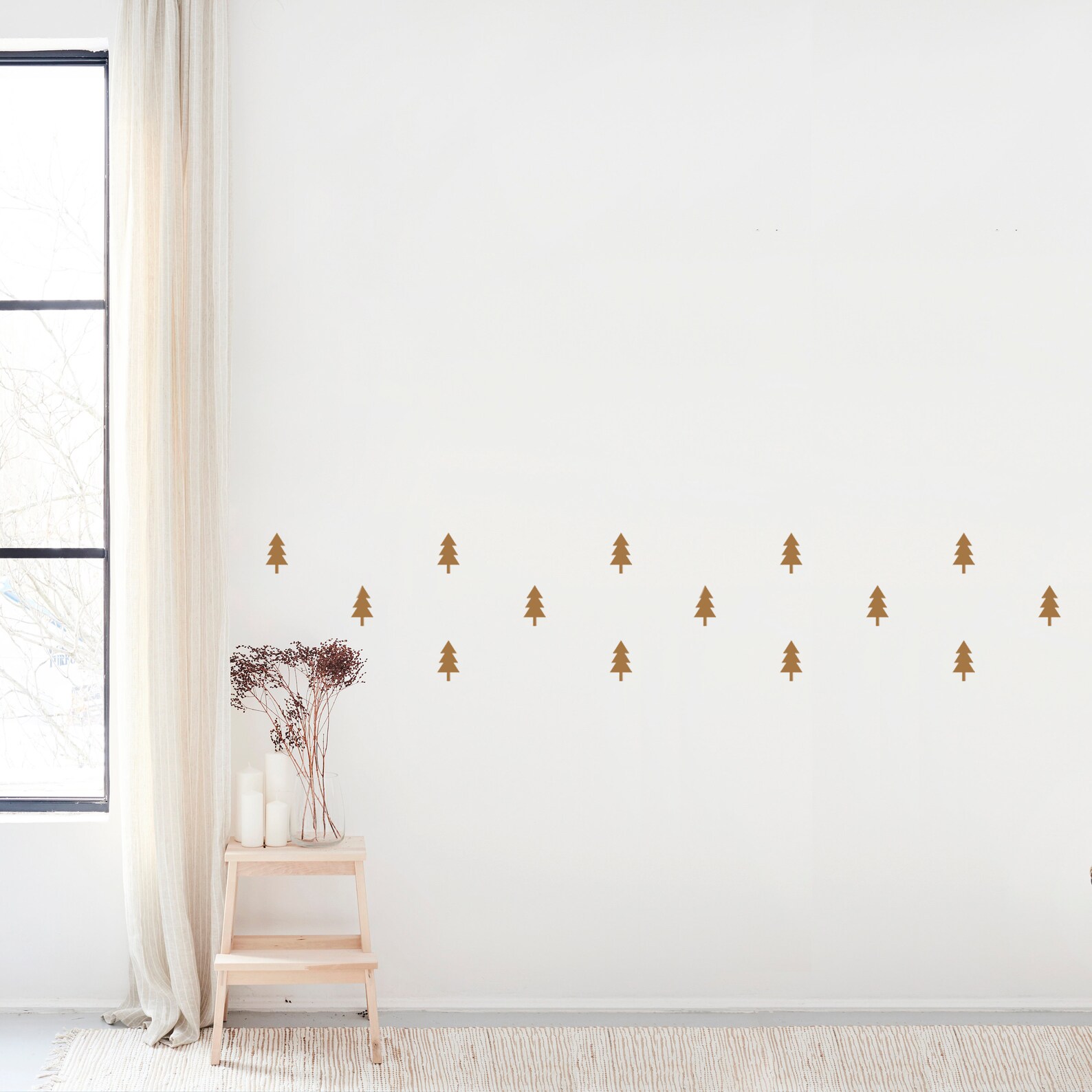 Tree Wall Decal Vinyl Wall Stickers Tree Wall Decor Set | Etsy