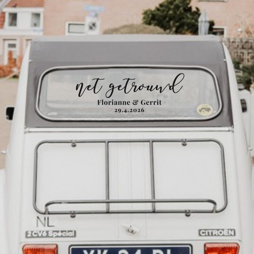 Personalized "net Getrouwd" Wedding Car Decal – Dutch Just Married ...