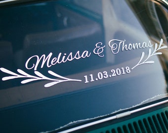 Just Married Wedding Car Sticker //white Wedding// Wedding Car - Etsy