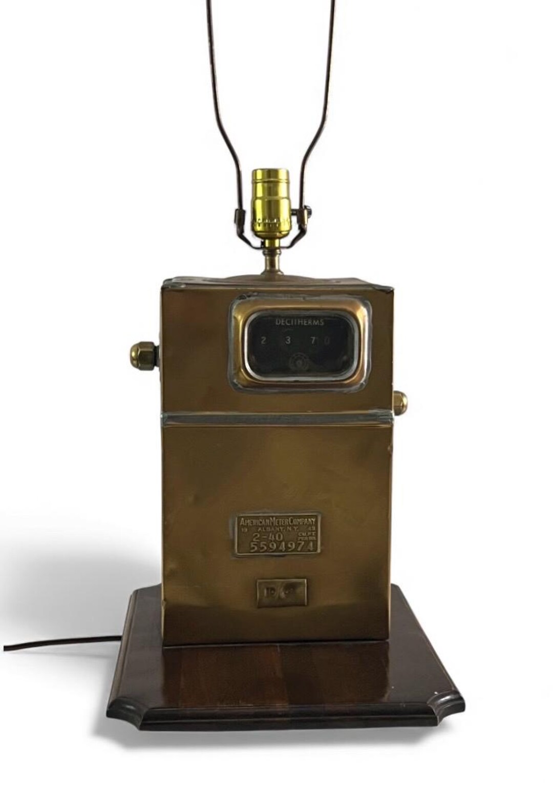 Vintage 1950s American Gas Meter Shaped Electric Table Lamp Desk Lamp ...