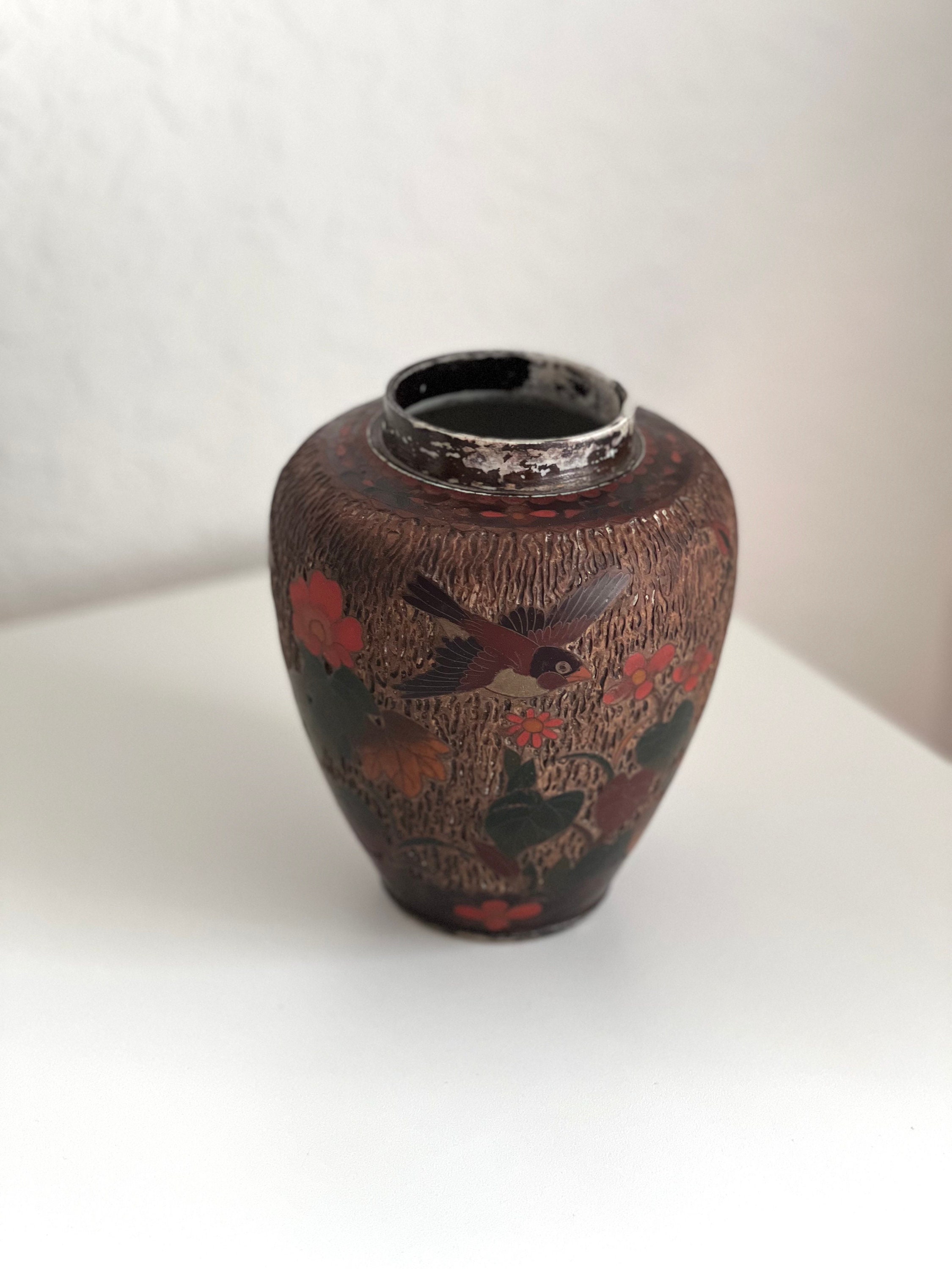 Vintage Japan Japanese Meiji Totai Shippo Bird Butterfly Small ...