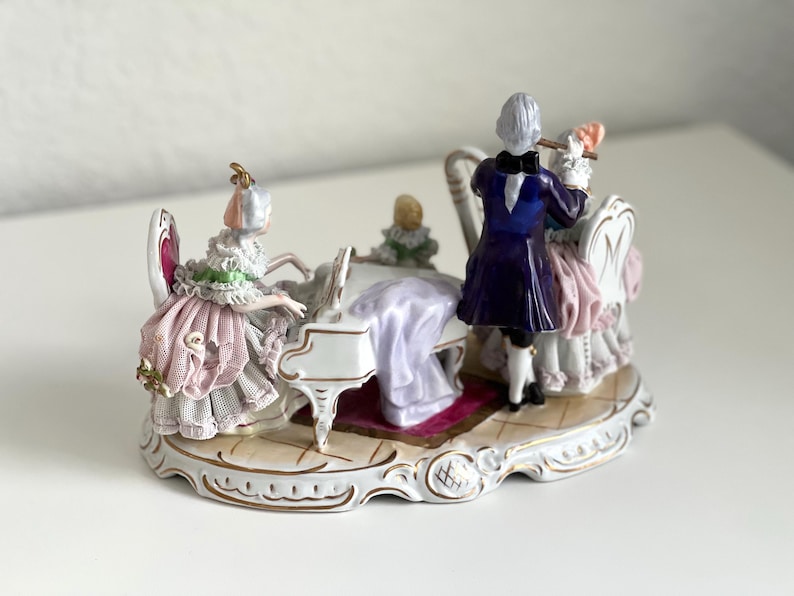Vintage Dresden Musician Family Lace Porcelain Ceramic Figurine - Etsy
