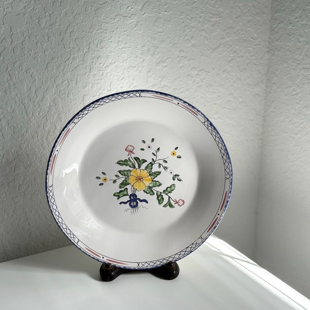 Vintage Tiffany Co Lisbon Chop Plate Hand Painted Floral Large Pottery ...