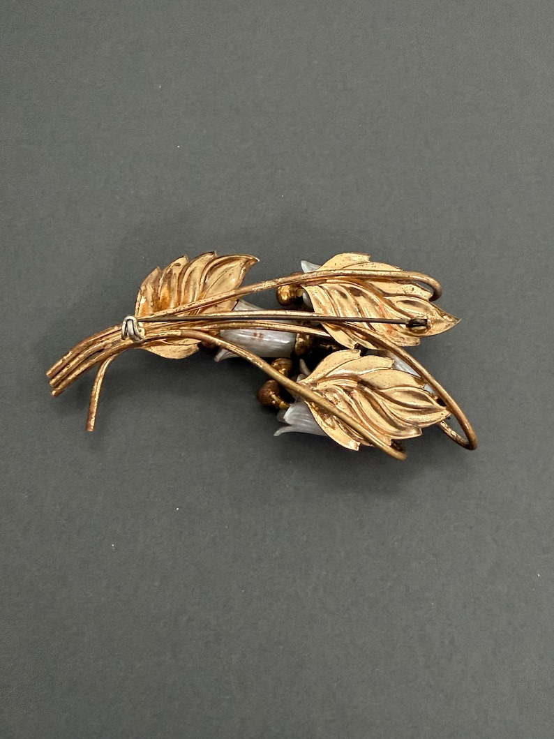Vintage Early Miriam Haskell Book Blue Rhinestone Bellflower Brooch ...
