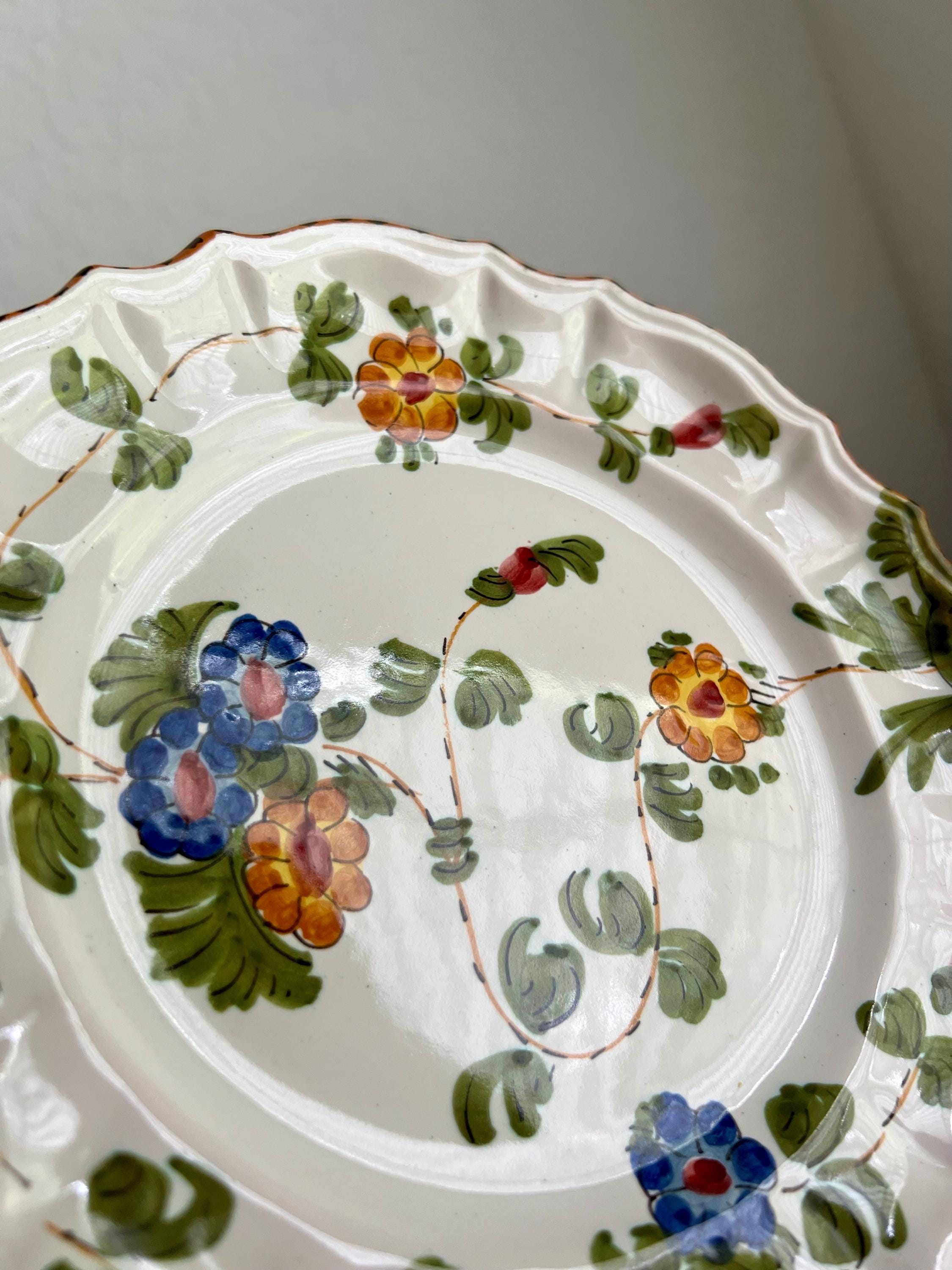 Vintage Italy Guerrieri Murano Hand Painted Floral Pottery Decorative ...