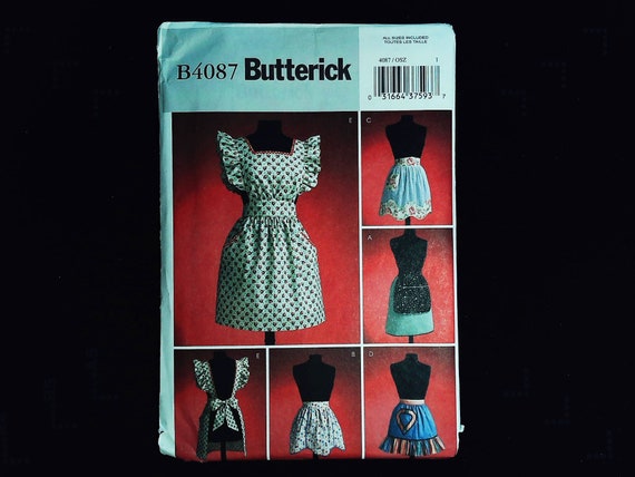 Kits & How To 1950's Vintage Aprons Butterick B4087 Uncut Sewing ...
