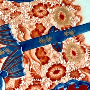 Antique Japan Hand Painted Floral Flower Fish Shaped Large Porcelain ...