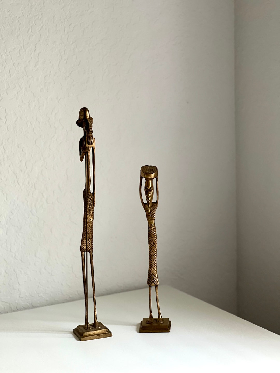 Vintage Lacquered Brass Indian African Tribal Bronze Statues Figurines ...