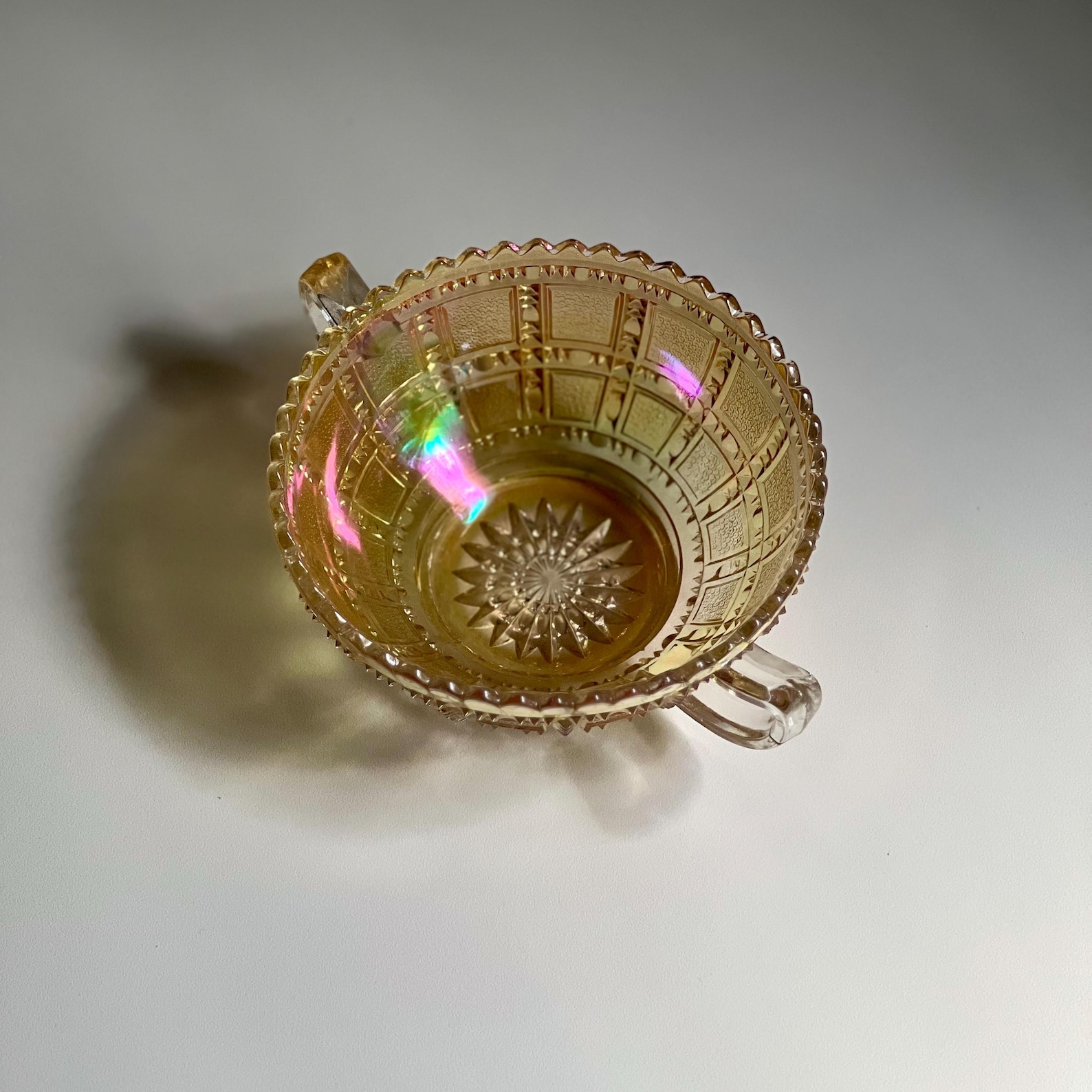 Vintage 1930s Imperial Beaded Block Open Jam Jelly Handled Glass Bowl ...