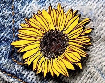 Sunflower Brooch | Etsy