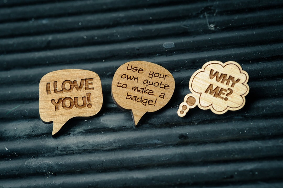 Personalised Comic Speech Bubble Badge - Etsy