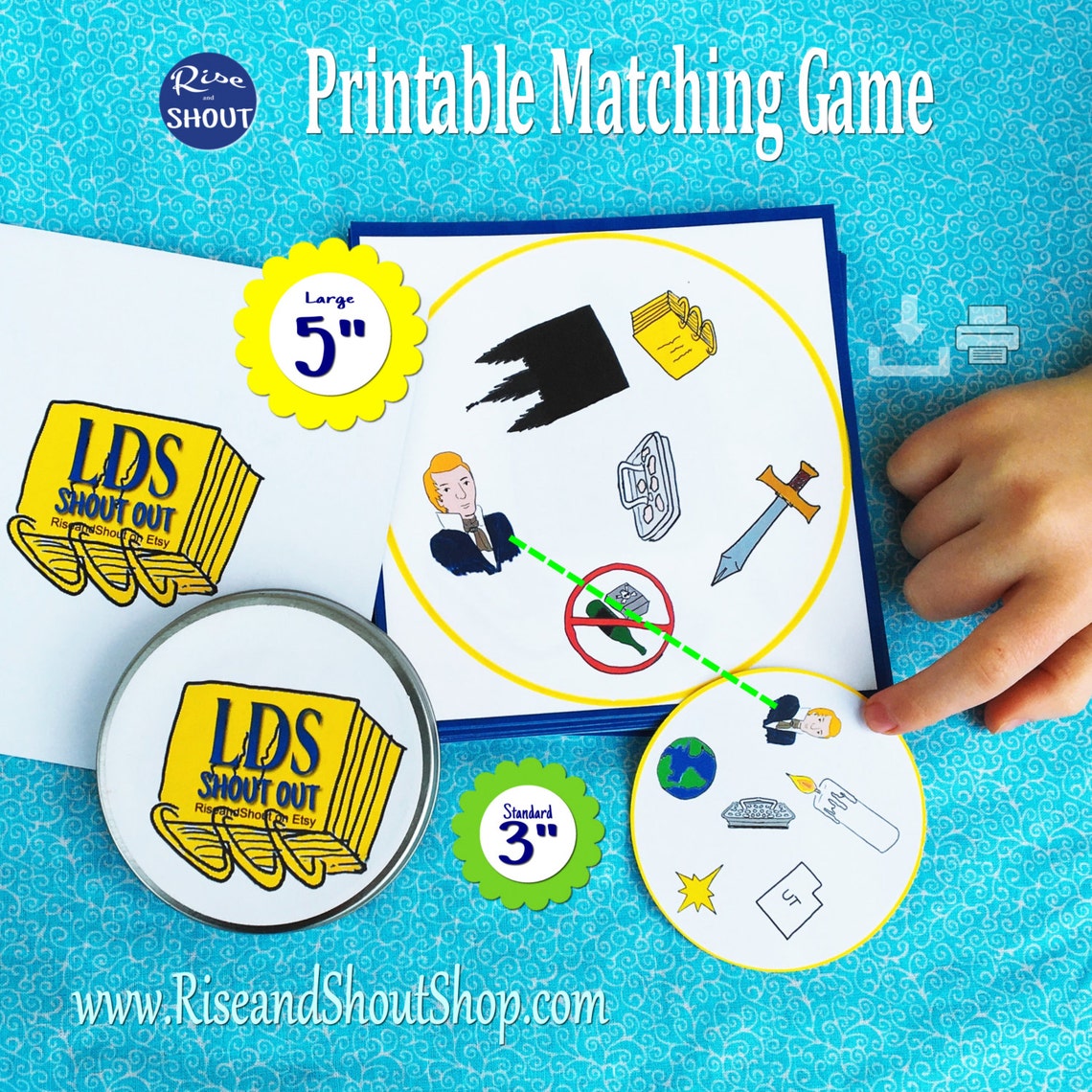 LDS MATCHING Game Shout Out; 3" & 5" Printable Cards; 1-31 Players ...