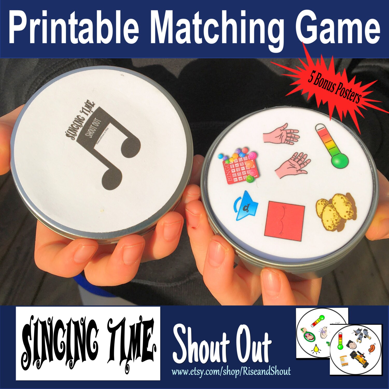 SINGING TIME MATCHING Game Shout Out, 31 Cards and Singing Varieties ...
