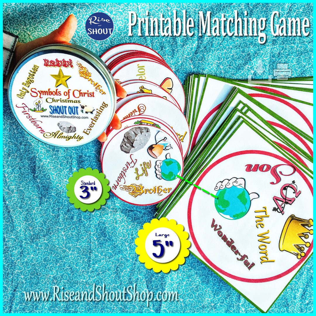 SYMBOLS of CHRIST CHRISTMAS Matching Game Shout Out; 31 - 3" or 5 ...