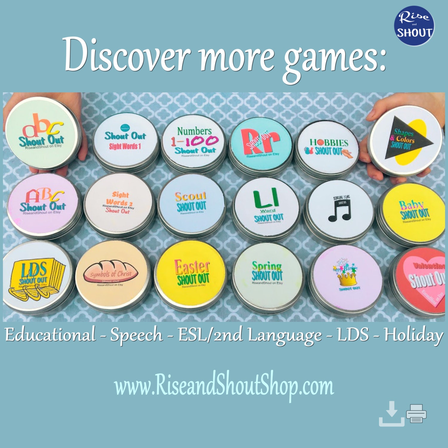 LDS MATCHING Game Shout Out; 3" & 5" Printable Cards; 1-31 Players ...