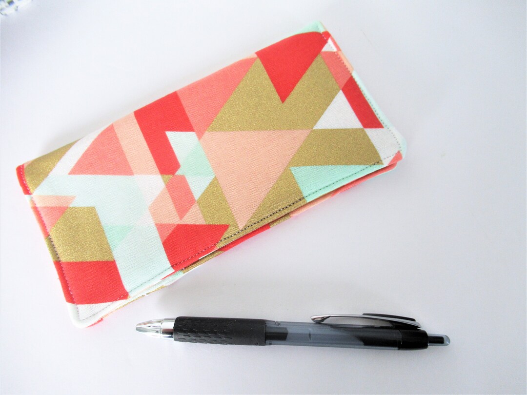 Checkbook Cover, Fabric Checkbook Cover, Salmon Checkbook Holder ...