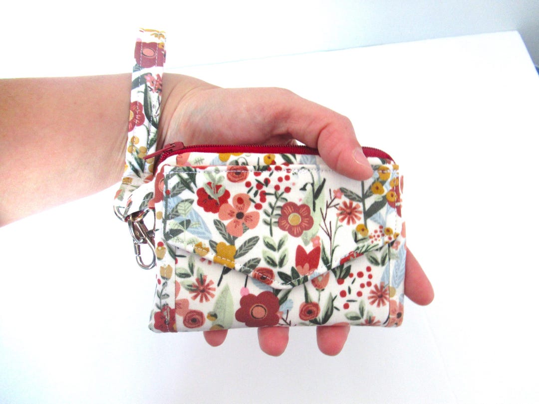 Wristlet ID Wallet, Keychain Wallet, Floral Keychain Wallet, Wristlet ...