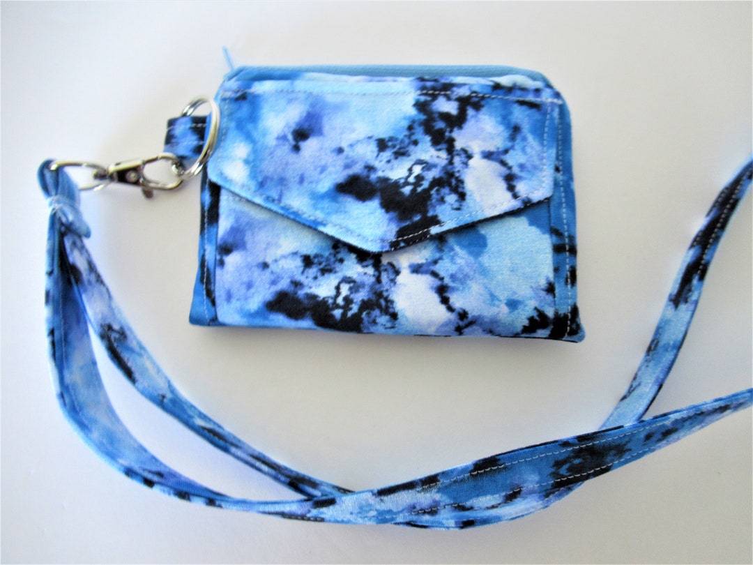 Tie-dye ID Wallet With Zipper, Keychain or Lanyard Option - Etsy