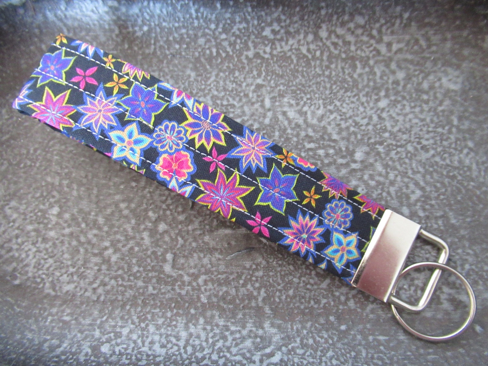 Key Fob Wristlet Fabric Wristlet Keychain Yellow Key Fob | Etsy