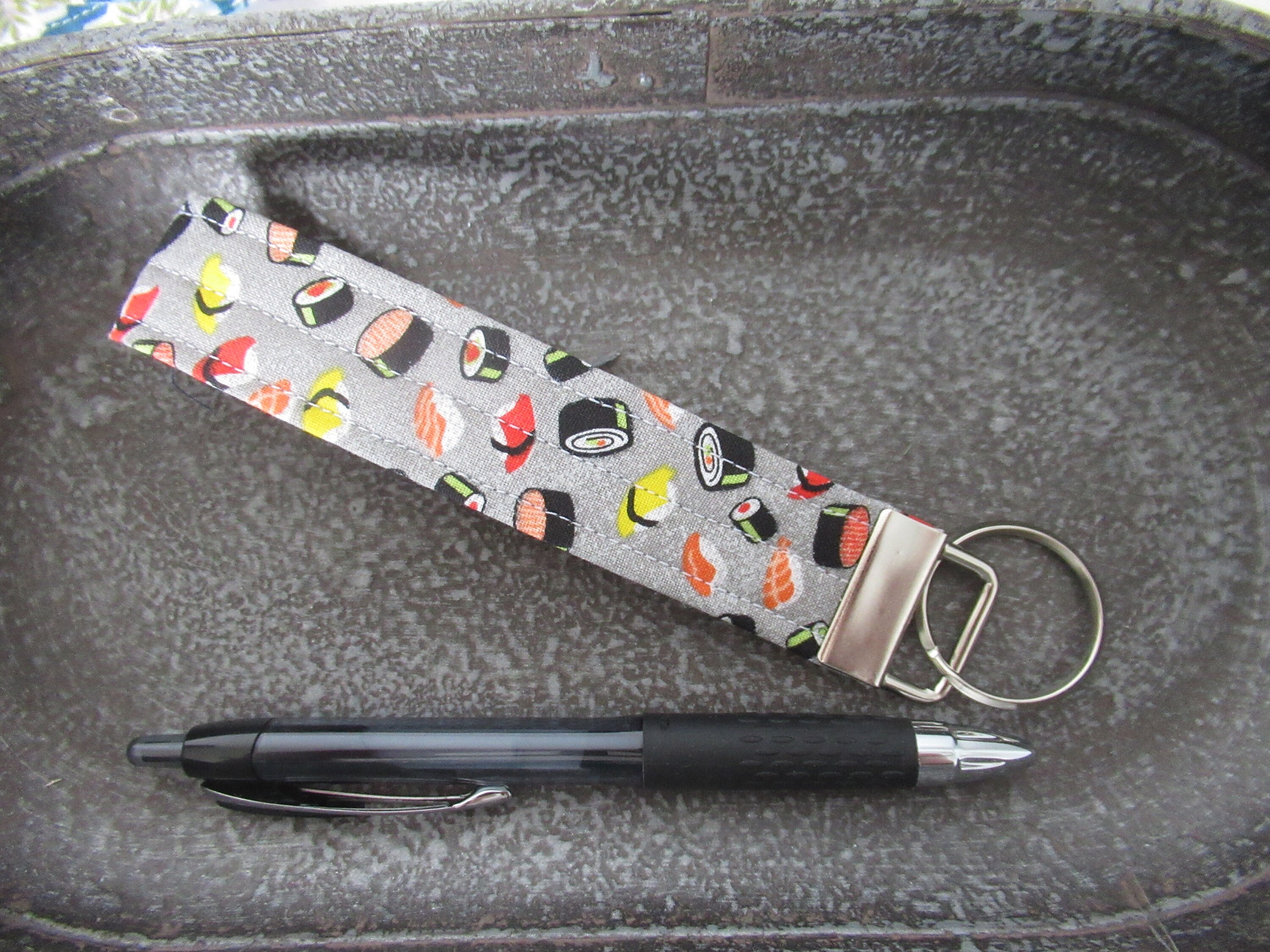 Sushi Key Fob Sushi Keychain Sushi Gift Wristlet Keychain | Etsy