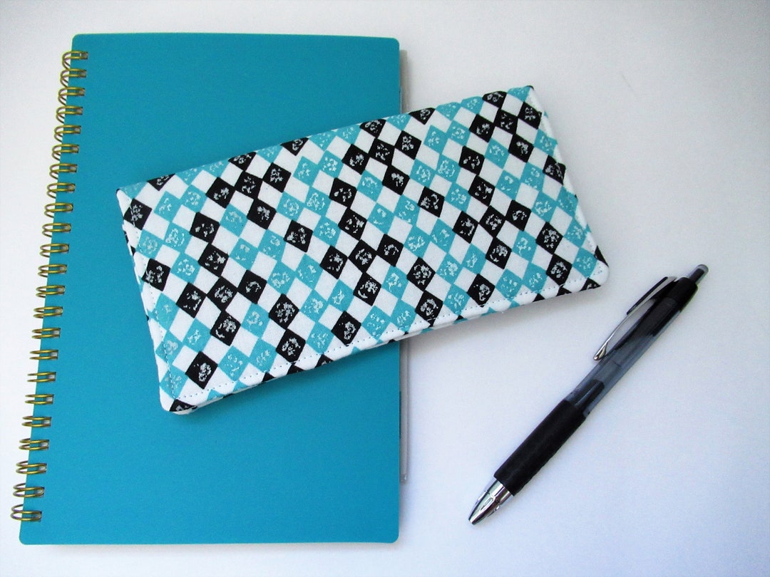 Fabric Checkbook Cover, Turquoise Patterned Checkbook Holder - Etsy