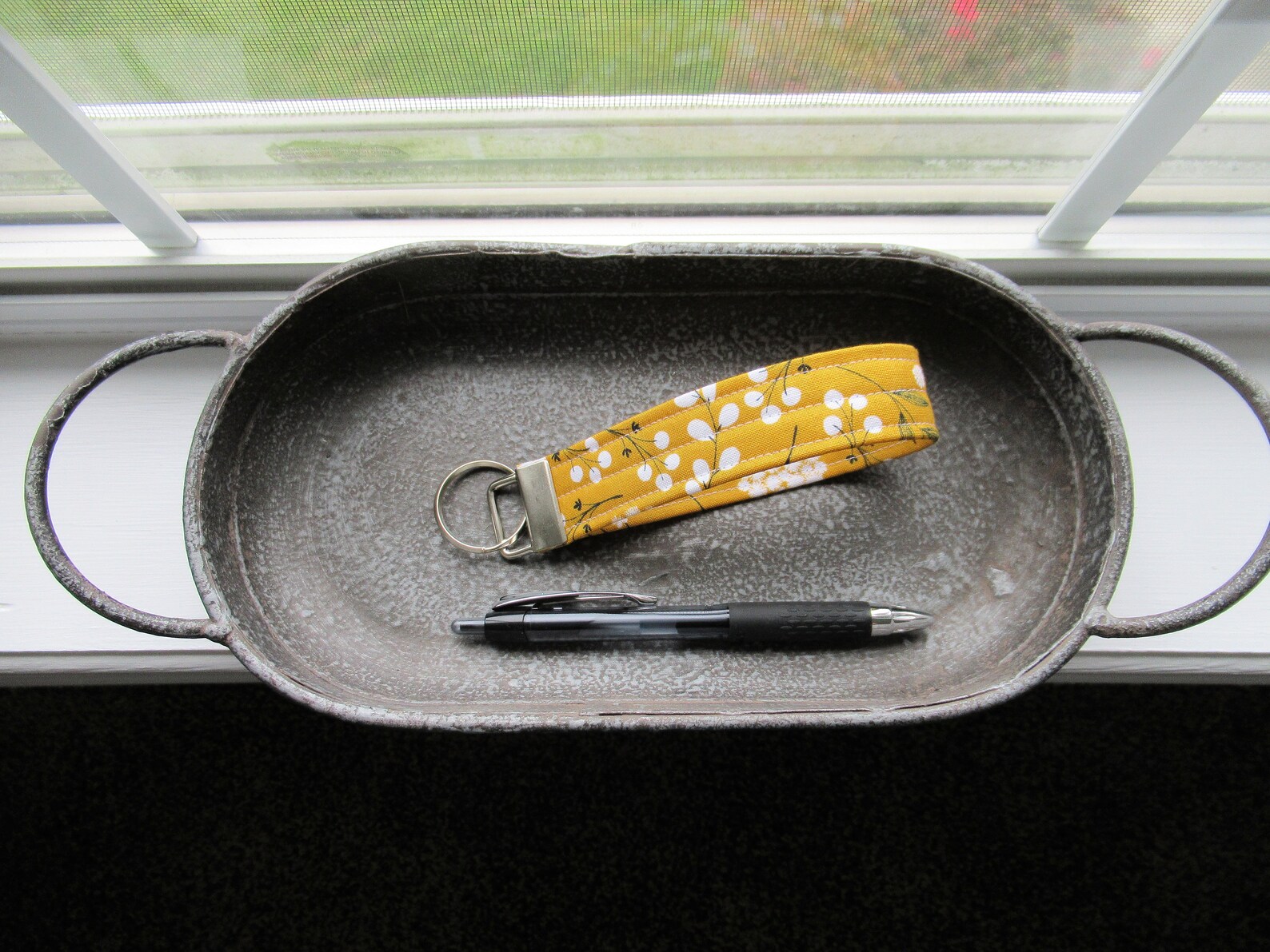 Key Fob Wristlet Fabric Wristlet Keychain Yellow Key Fob | Etsy