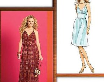 Butterick B5599 by Suzi Chin Misses' Close Fitting Halter Dress in Two ...