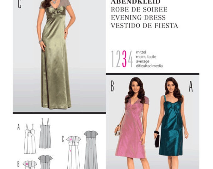 Burda 7471 Misses Evening Dress in Two Lengths With Shoulder - Etsy