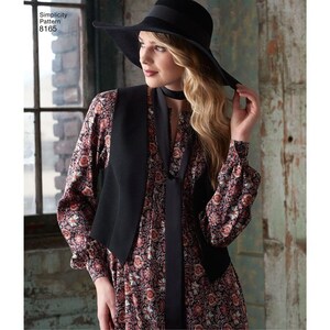 Simplicity 8165 Size 4-12 Misses Maxi Boho Dress With Lined Vest and ...