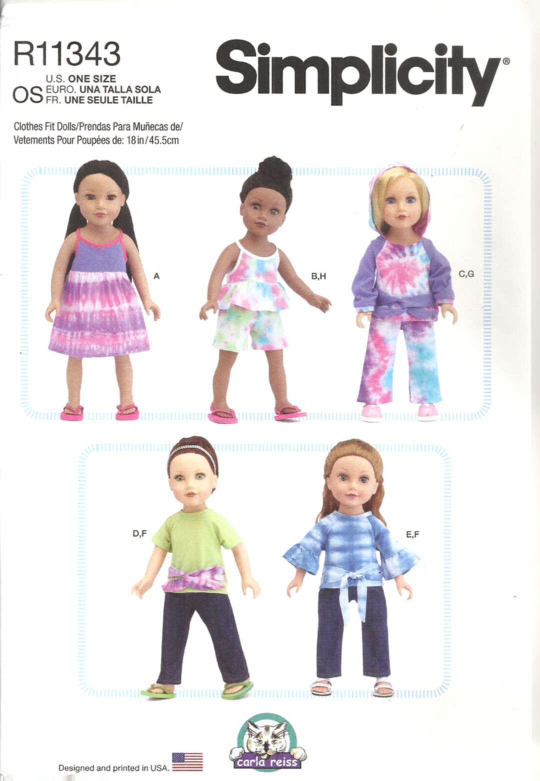 Simplicity R11343 Sewing Pattern - 18" Doll Clothes / Uncut, FF - Etsy
