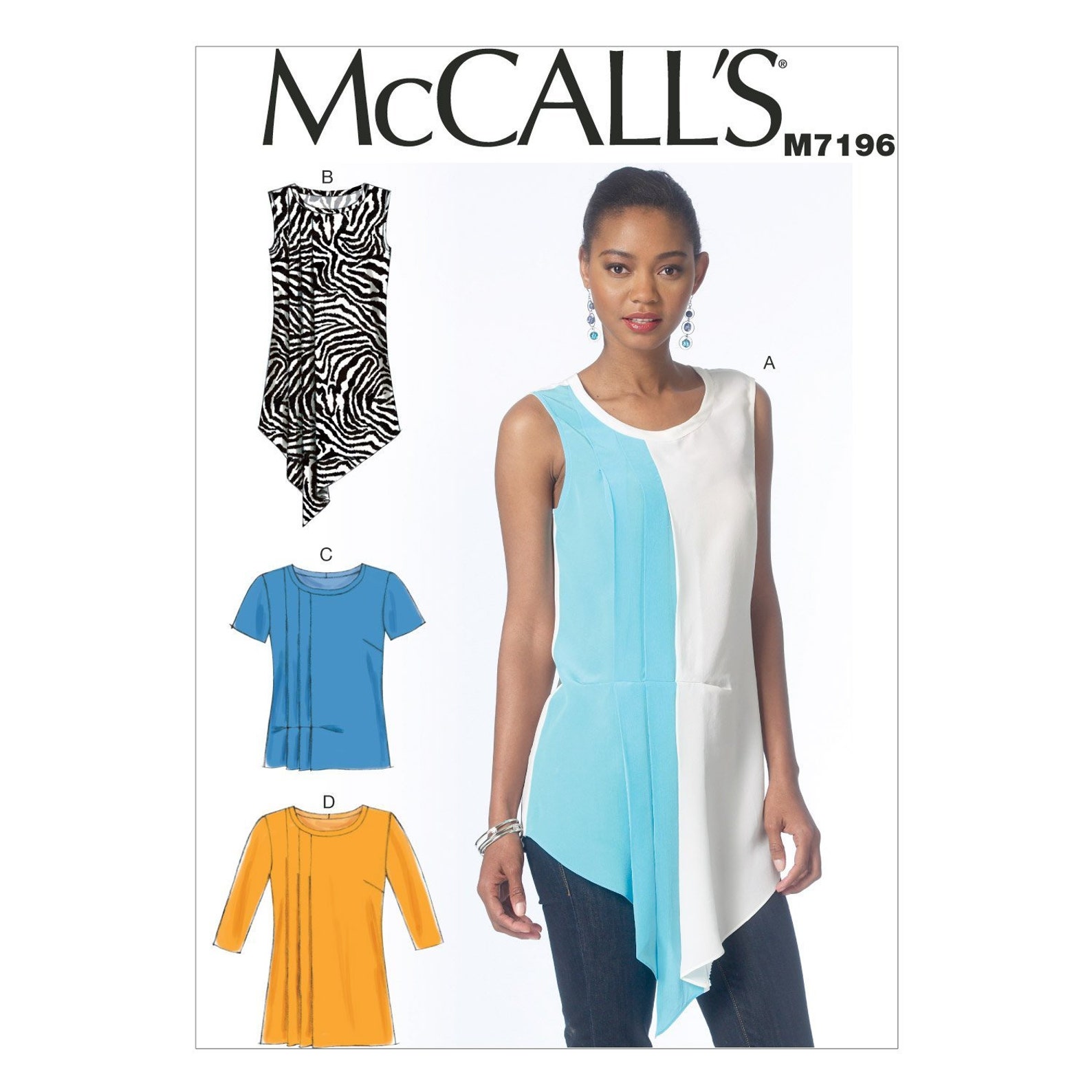 Mccall's M7196 Size 6-14 or 14-22 Misses Pleated Tops and - Etsy