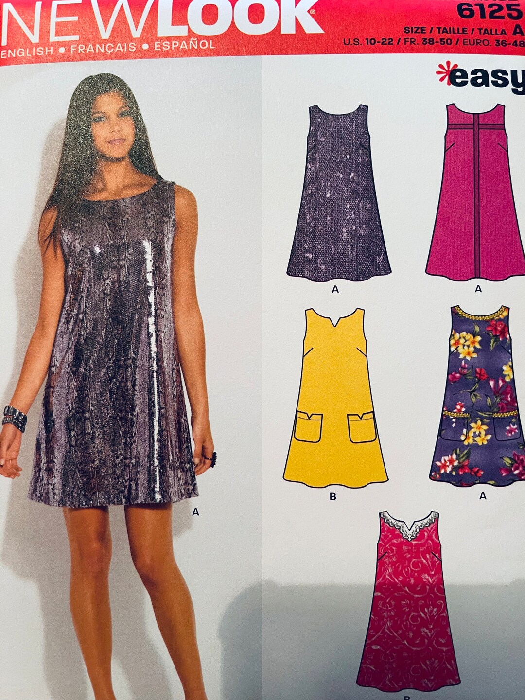 New Look 6125 - Sewing Pattern for Women's Pullover Dress, Sleeveless ...