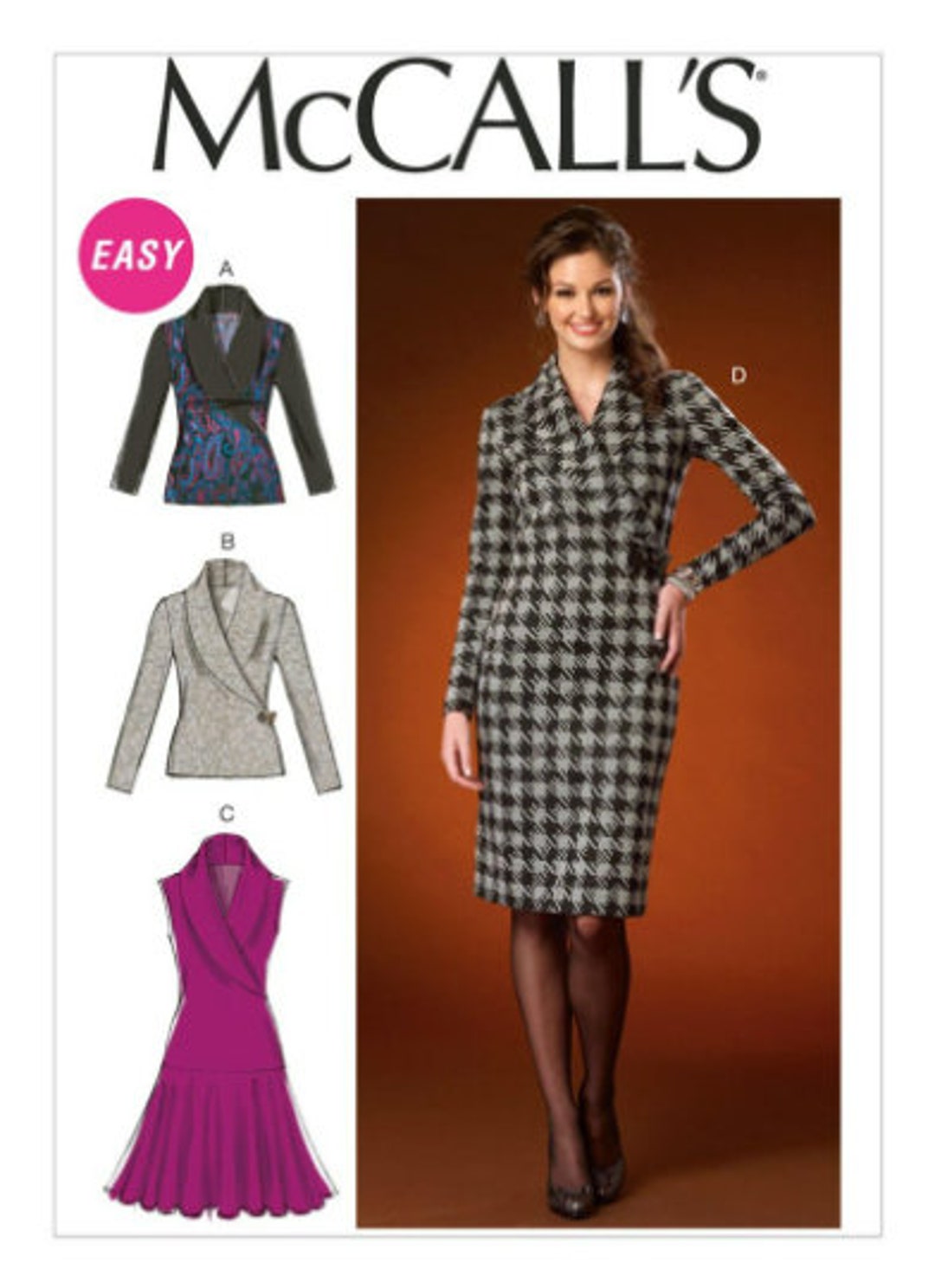 Mccall's M7016 Misses Tops and Dresses Sewing Pattern Size 4-14 or 16 ...